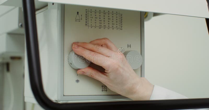 Hand of a Laboratory Doctor Turning a on the Control Panel Stock ...