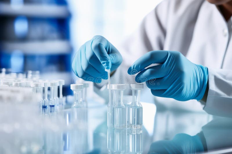 Close Up of the Hand of a Laboratory Worker Stock Illustration ...