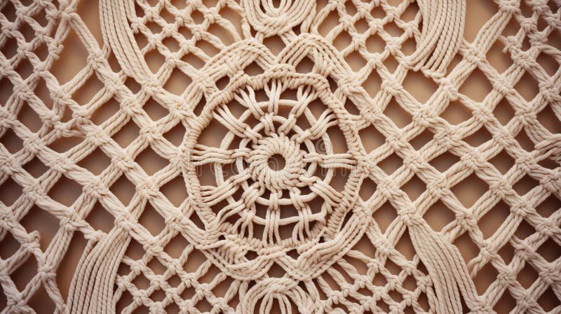 Close-up of Hand Made Macrame Texture Pattern Background Stock Photo ...