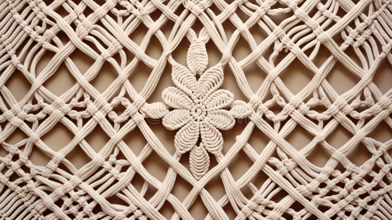 Close-up of Hand Made Macrame Texture Pattern Background Stock Photo ...