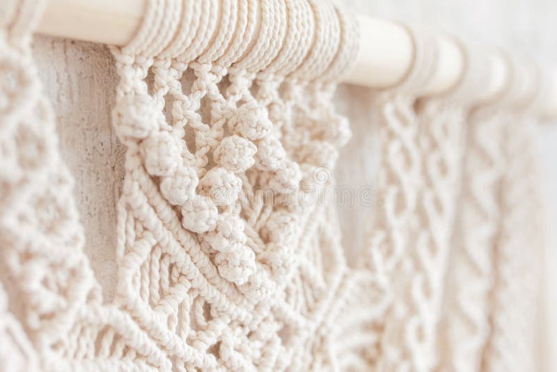 Close-up of Hand Made Macrame Texture Pattern. ECO Friendly Modern ...