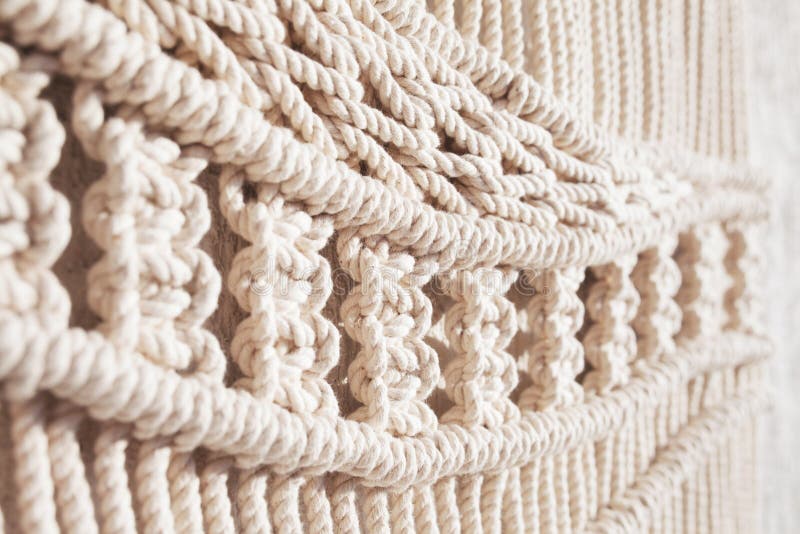 Close-up of Hand Made Macrame Texture Pattern. ECO Friendly Modern ...