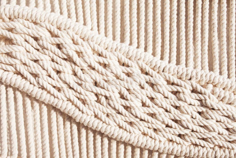 Close-up of Hand Made Macrame Texture Pattern. ECO Friendly Modern ...