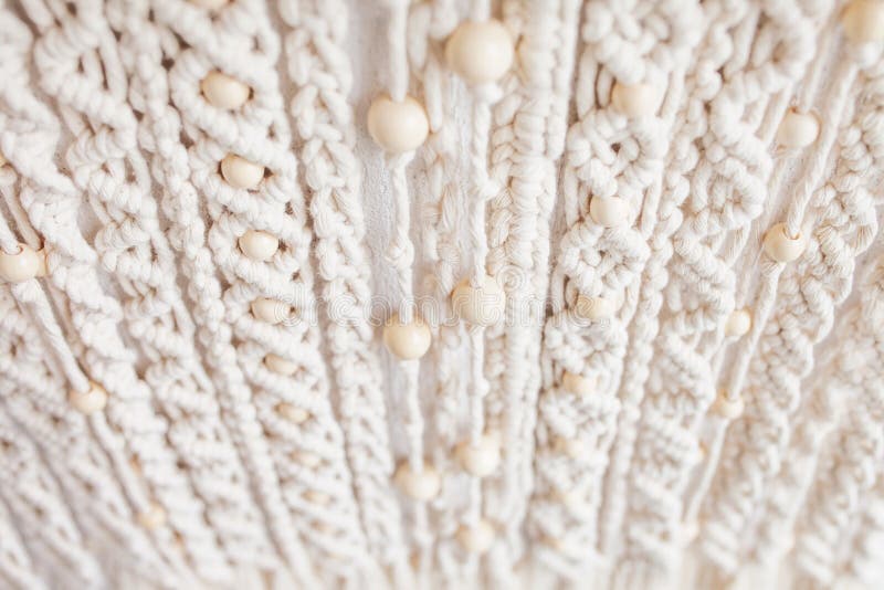 Close-up of Hand Made Macrame Texture Pattern. Eco Friendly Modern ...