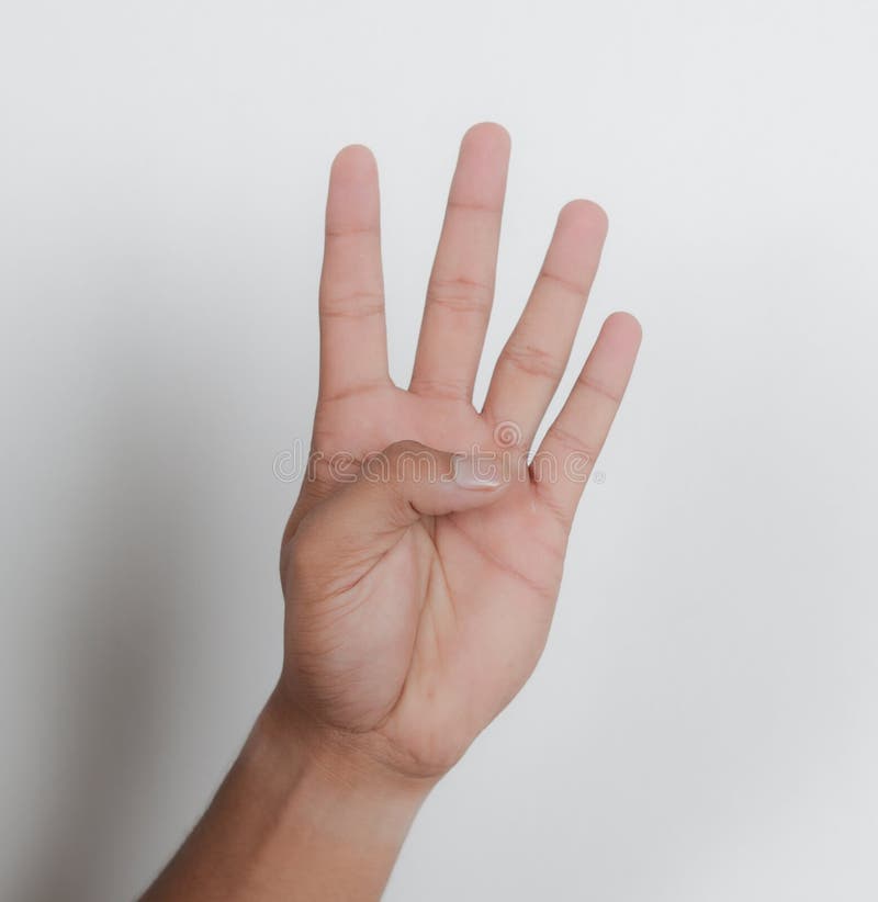 Hand Signs the Lighting is Neutral, Highlighting the Natural Skin Tones ...