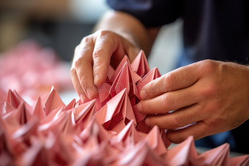 Close-up of Hand Making Intricate Origami Shape Stock Photo - Image of ...