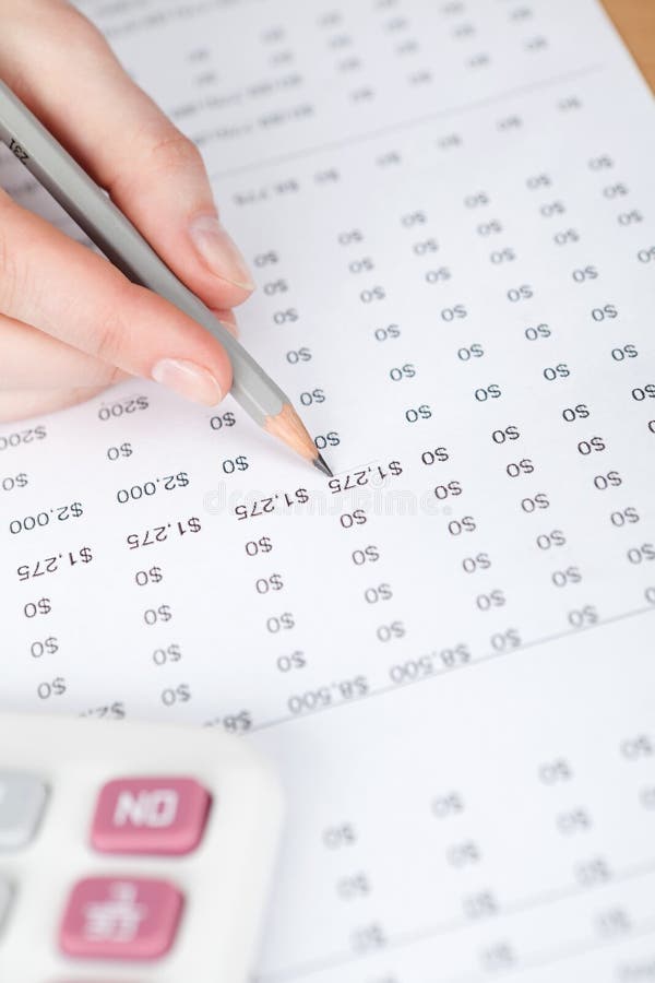 Close Up of Hand Making Notes in the Document Stock Photo - Image of ...