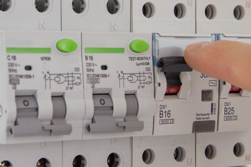 Switching Circuit Breaker in Electrical Panel Editorial Photo - Image ...