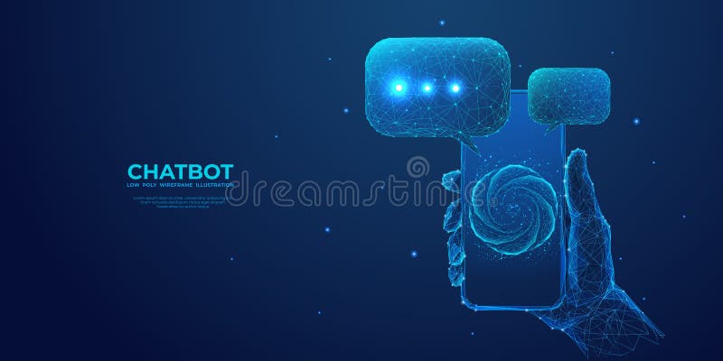 Chat Bot Abstract Logo on Smartphone Screen with Speech Bubbles. Stock ...