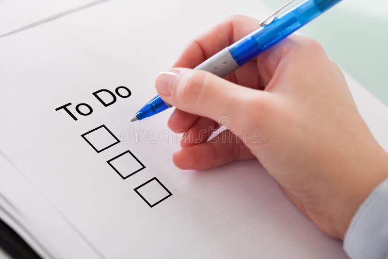 Human Hand Checking To Do List Stock Photo - Image of female ...