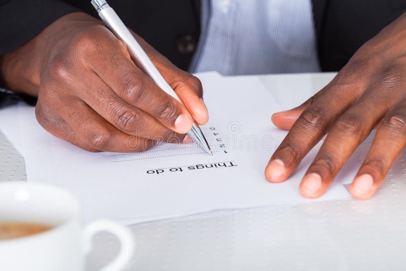 Close-up of Hand Planning To Do List Stock Image - Image of holding ...