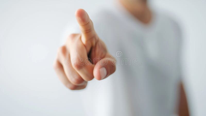Close-up of Hand Pointing Finger Forward. Generative Ai Stock ...