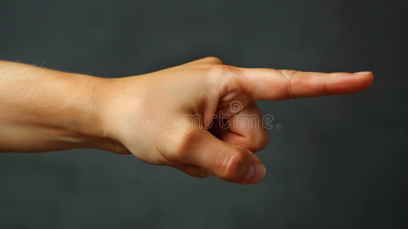 A Close Up of a Hand Pointing at Something with Its Thumb, AI Stock ...
