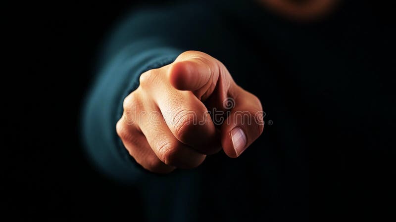 A Close-up of a Hand Pointing, Symbolizing Direction or Making a Strong ...
