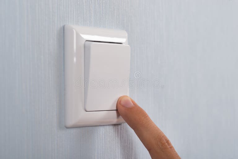 Close-up of Hand Pressing Switch Stock Image - Image of architecture ...