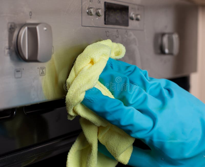 Cleaning Control Panel of Oven Stock Image - Image of chores ...