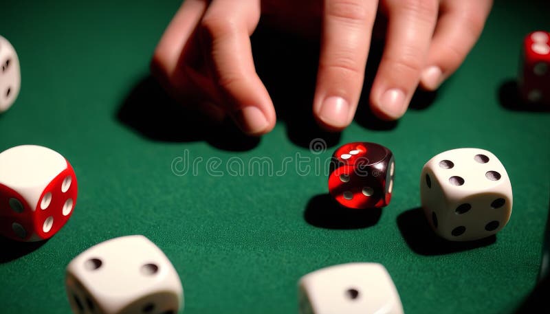 Close-up of Hand Rolling Dice on Green Table Stock Photo - Image of ...