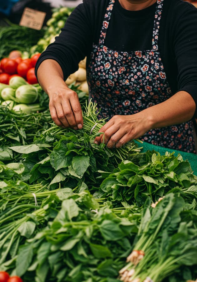 Close-Up of Hand Selecting Fresh Produce at Market Stock Image - Image ...