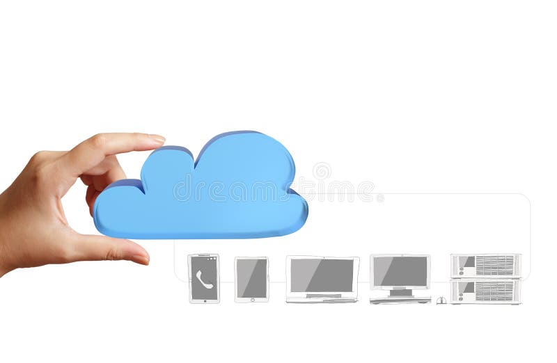 Close Up of Hand Showing Cloud Computing Diagram Stock Photo - Image of ...