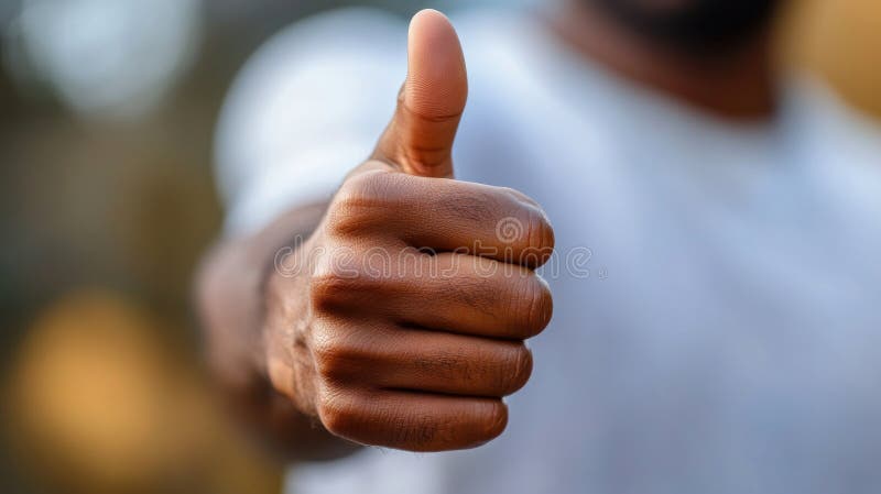 Close-up of Hand Showing Thumbs-Up Gesture Stock Illustration ...
