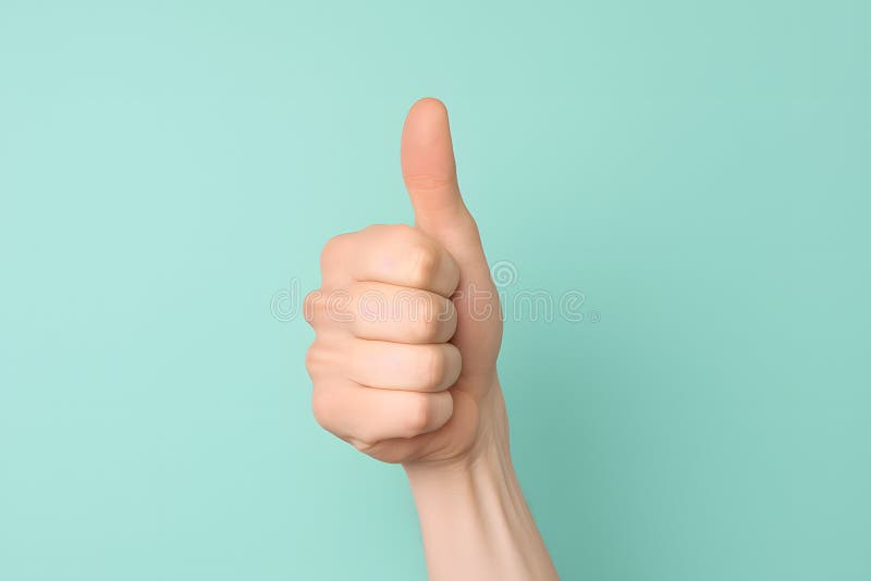 Close Up of Hand Showing Thumbs Up Sign Stock Illustration ...