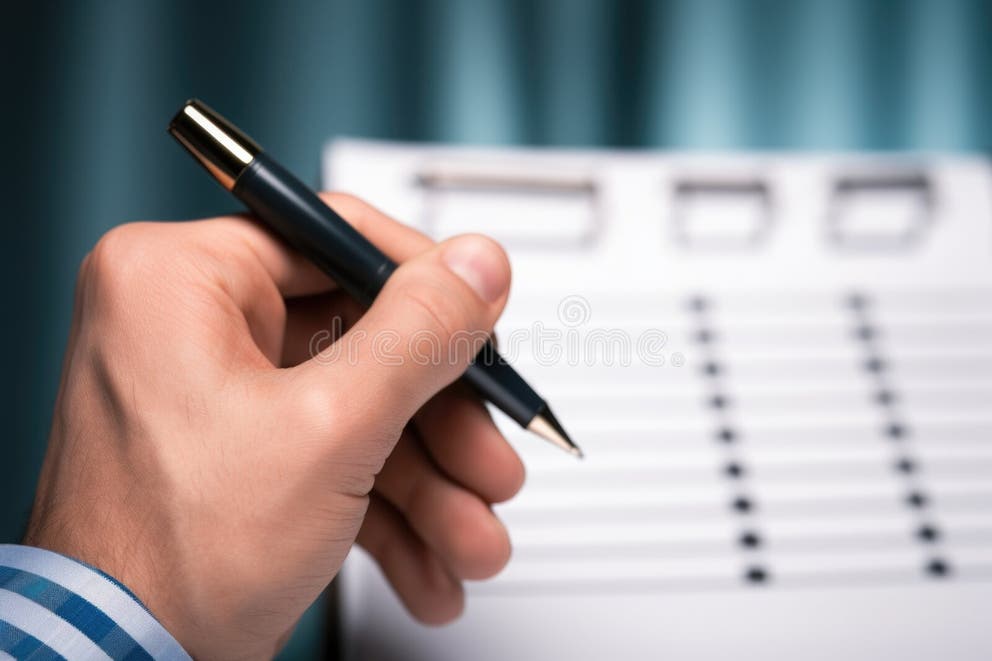 Close Up of a Hand Ticking Off Boxes in a 401k Plan Checklist Stock ...