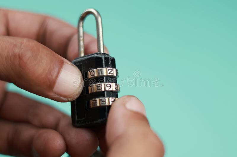 Close Up Hand Try Open Black Padlock Password Stock Photos - Free ...
