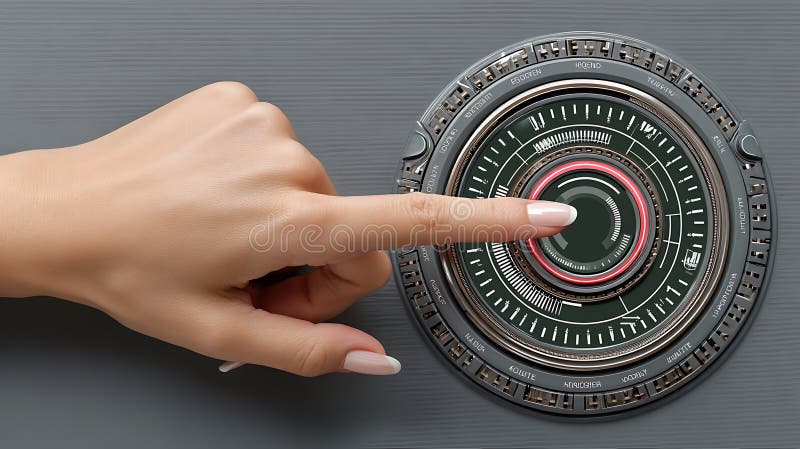 Close Up of a Hand Turning a Combination Dial on a Grey Metal Safe ...