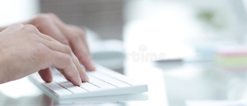 Close-up of Hand Typing Text on Computer Keyboard. Stock Photo - Image ...