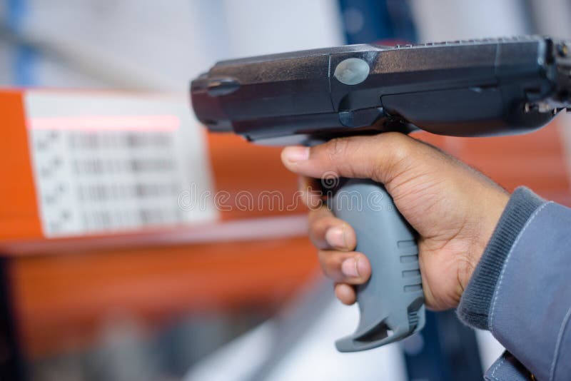 Close-up Hand Using Barcode Scanner Stock Image - Image of sales ...