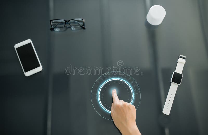 Close Up of Hand Using Interactive Panel Stock Photo - Image of black ...