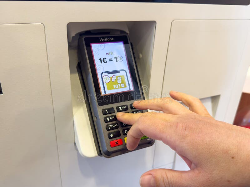 Close-up of Hand Using Payment Terminal for Digital Transaction ...