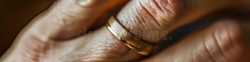 Closeup of a Hand with a Wedding Ring Symbolizing Marriage and ...