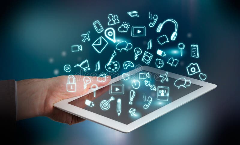 Glowing Mobile Phone stock photo. Image of buttons, conversation - 15472