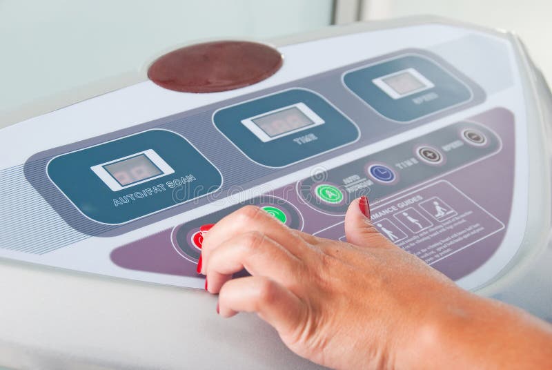 Close-up Hand Woman in Control Panel Machine Stock Image - Image of ...