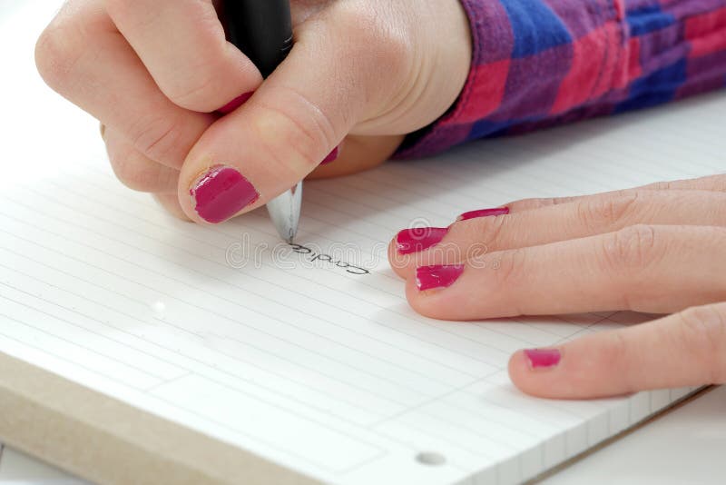 Close Up of Hand of Woman Taking Notes Stock Photo - Image of workplace ...