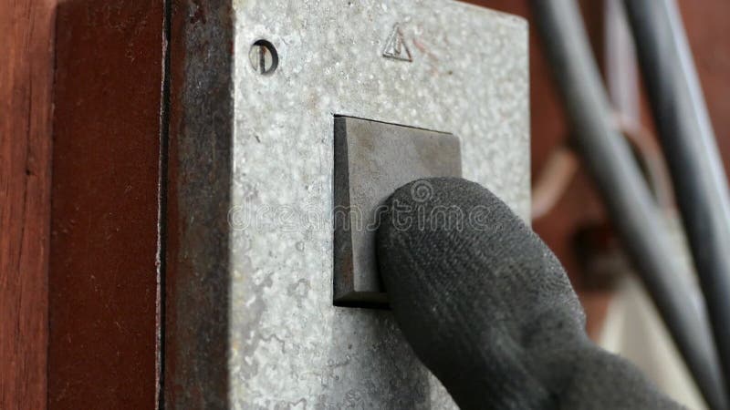 Power button press stock footage. Video of electrical - 252879938