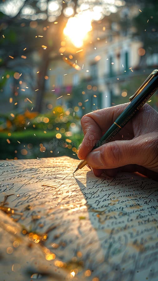 Close-up of a Hand Writing in a Journal Stock Image - Image of ...