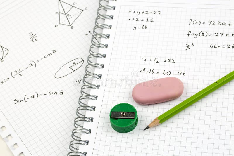 Close-up of Hand Written Mathematical Formulas. Stock Photo - Image of ...