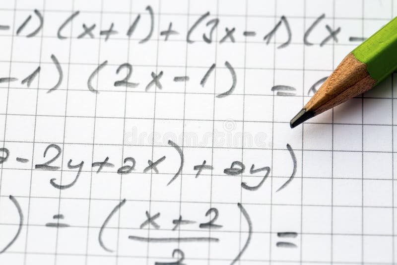Close-up of Hand Written Mathematical Formulas. Stock Photo - Image of ...