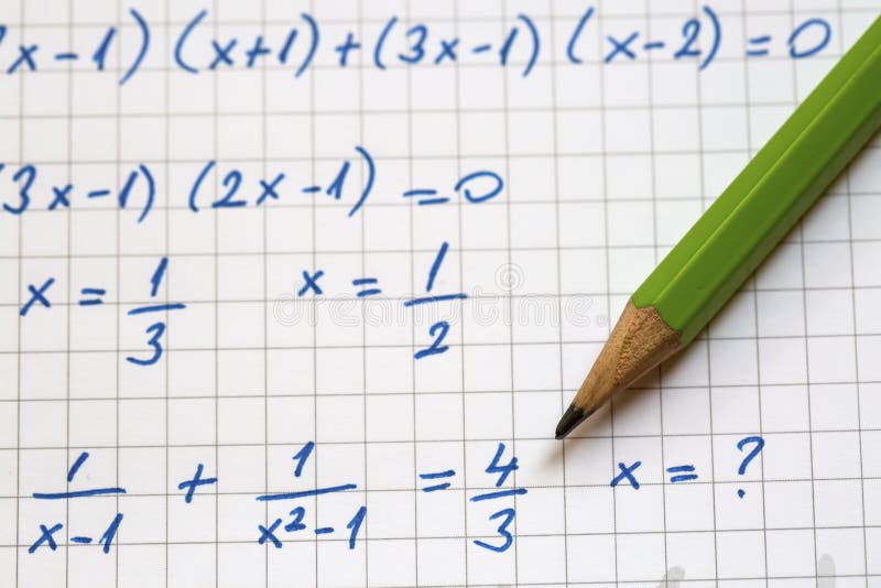 Close-up of Hand Written Mathematical Formulas. Stock Image - Image of ...