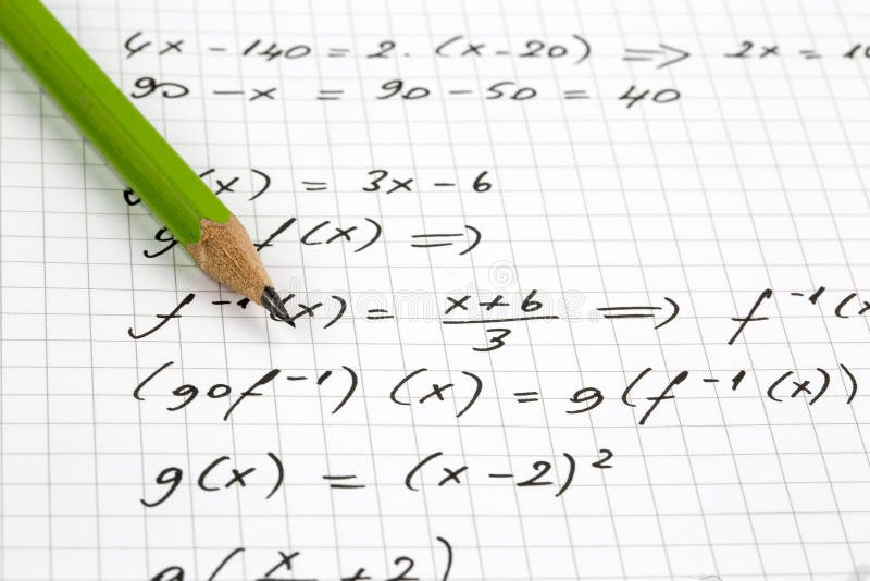 Close-up of Hand Written Mathematical Formulas. Stock Photo - Image of ...