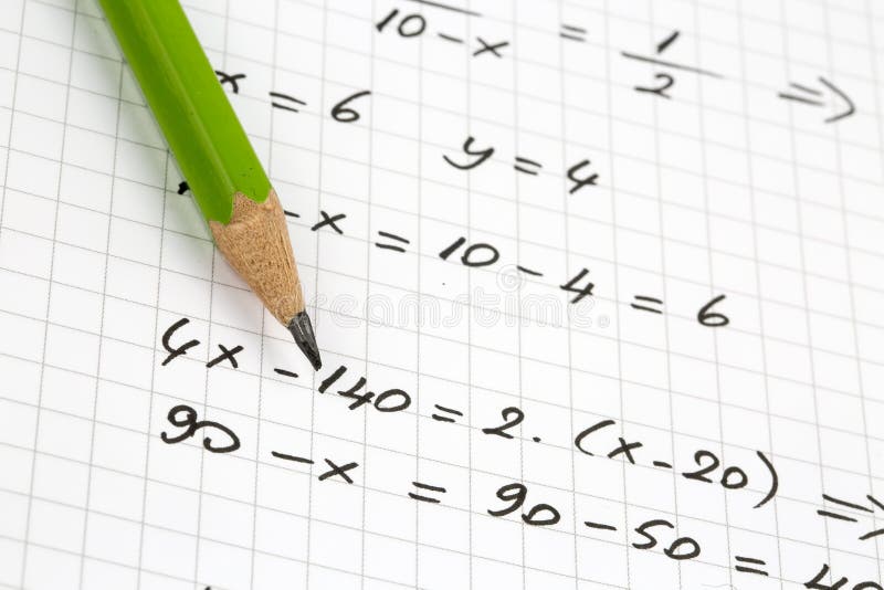 Close-up of Hand Written Mathematical Formulas. Stock Photo - Image of ...