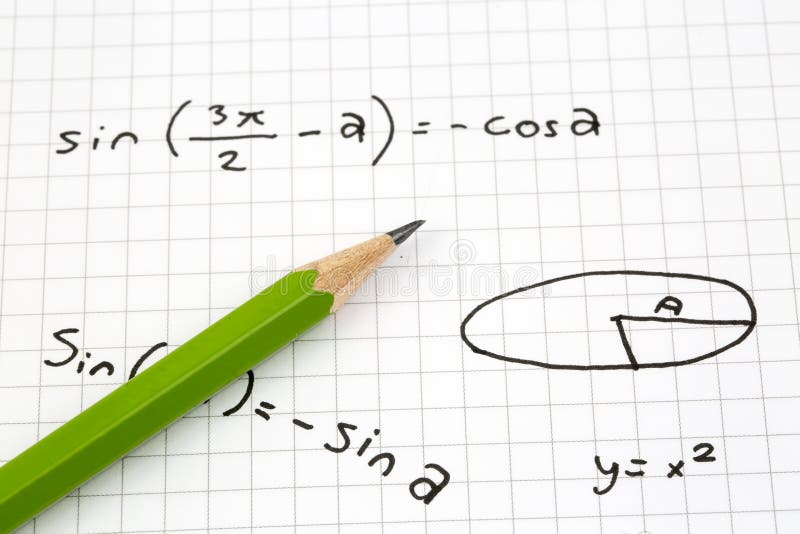 Close-up of Hand Written Mathematical Formulas. Stock Photo - Image of ...
