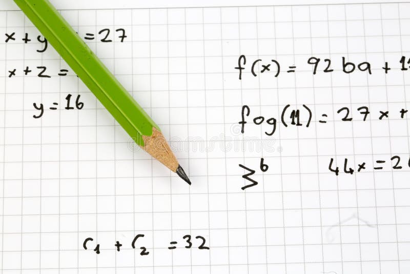 Close-up of Hand Written Mathematical Formulas. Stock Photo - Image of ...