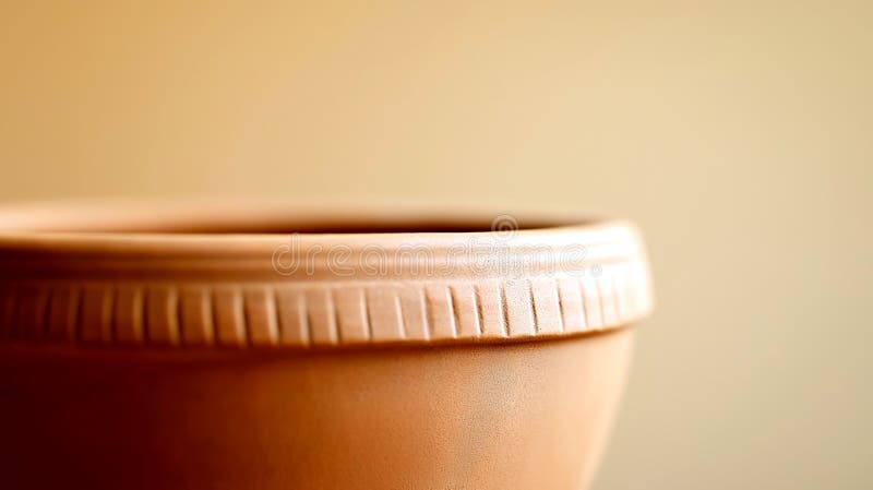 Close Up of a Handcrafted Clay Pot with Simple Designs Stock Photo ...