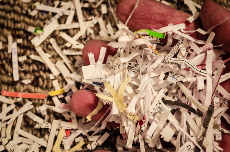 Close-up of a Man S Hand Full of Shredded Paper Stock Photo - Image of ...