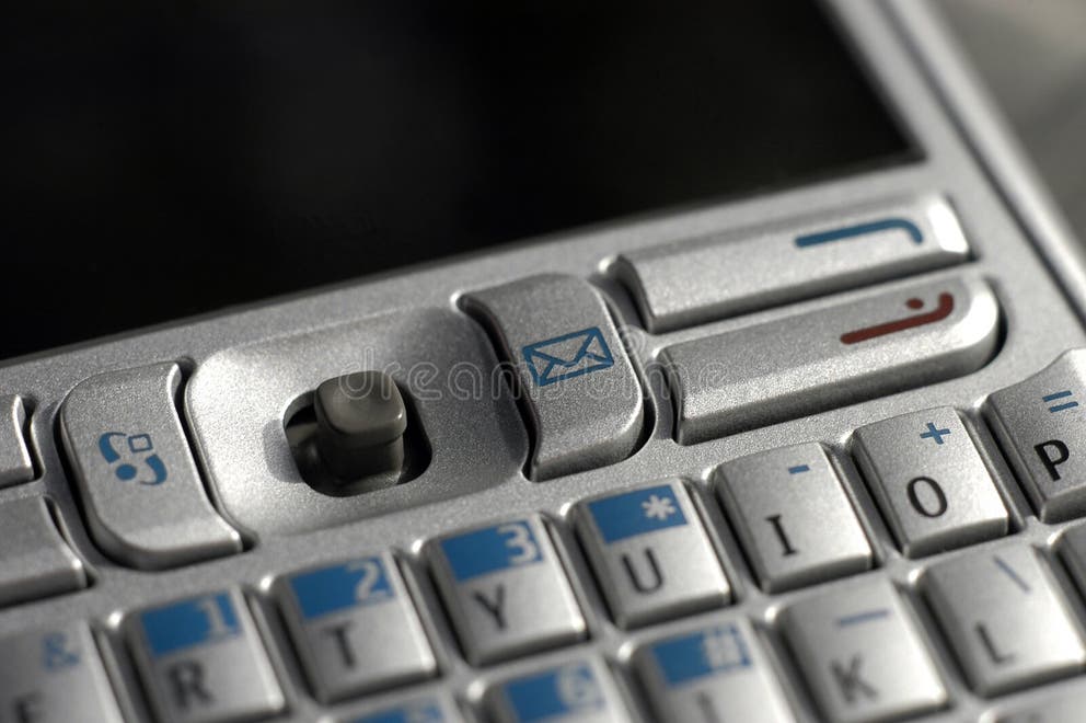 Close-up of Handheld Messaging Device Stock Image - Image of connected ...