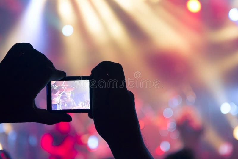 Filming Concert on Smartphone Editorial Stock Image - Image of festival ...