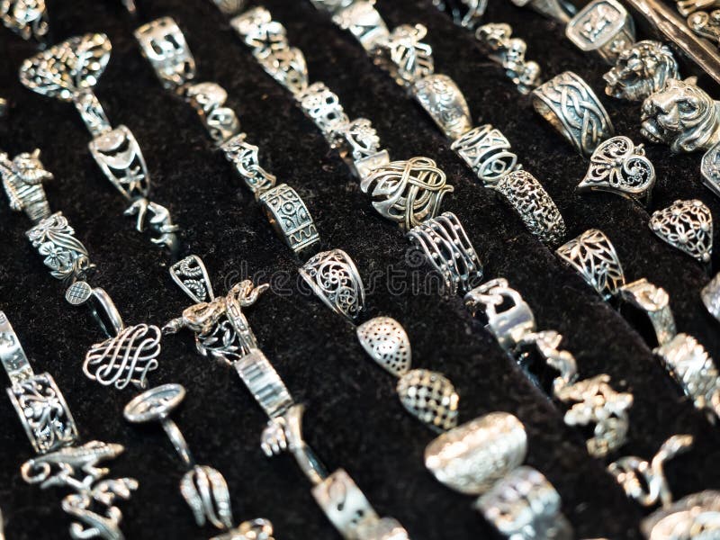 Close-up of handmade rings stock photo. Image of personal - 76102172